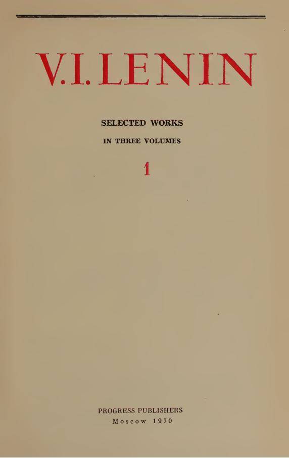 V.I. Lenin: Selected works in three volumes.PROGRESS PUBLISHERS Moscow.1970 – 书格